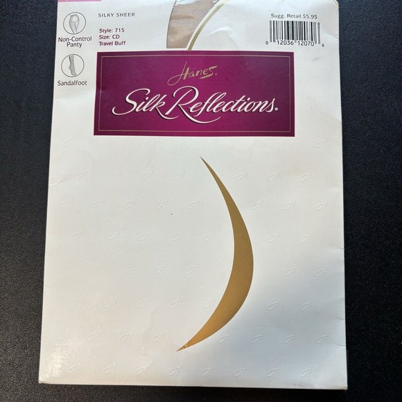 Hanes | Accessories | Hanes Vtg Silk Reflections Silky Shear Pantyhose 75 Size Cd Travel Buff ...